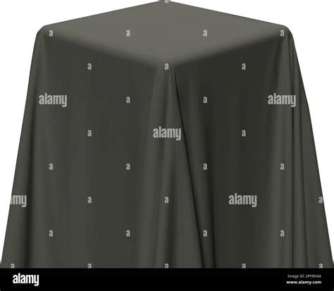Black Fabric Covering A Cube Or Rectangular Shape Stock Vector Image