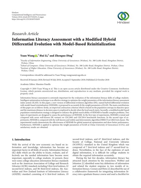 pdf information literacy assessment with a modified hybrid