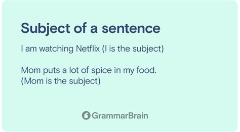 What Is The Subject Of A Sentence Definition Examples How To Find Them GrammarBrain