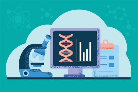 DNA Microscope Computer Vector Art At Vecteezy