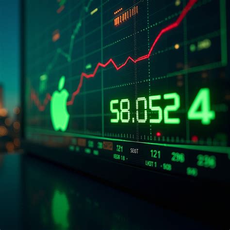 A Futuristic Market Ticker Board Displaying The Apple Stock Price Prominently In Bold Prompts