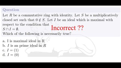 Prime Ideal Ring Theory Csir Net Jrf Mathematics 2022 Solution Rajendra Rajpurohit Youtube
