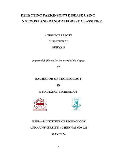 final project surya s pdf machine learning parkinson s disease