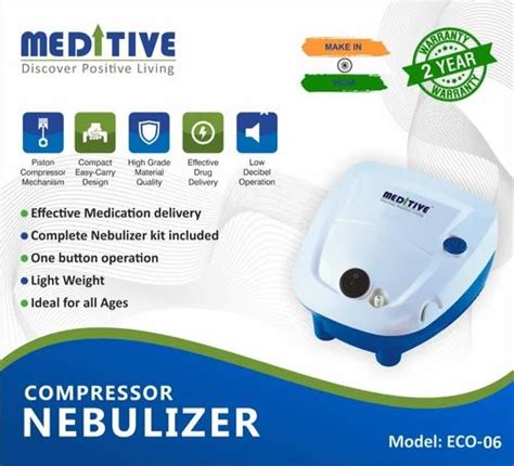 Meditive Portable Compact Nebuliser Machine For Nebulization Model Name Number Eco 06 At