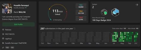 huzaifa farooqui on linkedin 100daysofcode leetcode problemsolving