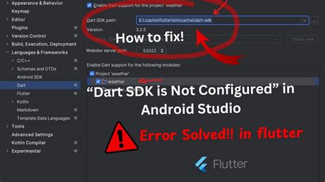 Latest 2025 Flutter Fix “dart Sdk Is Not Configured” In Android
