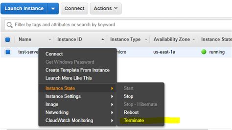 how to delete terminate an ec2 instance aws bytes