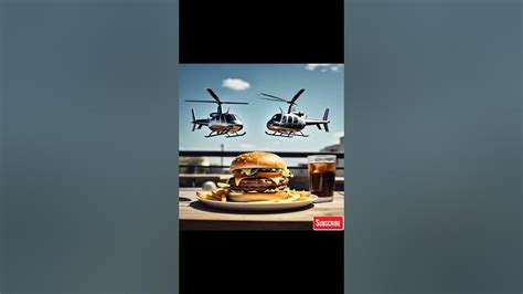 Tiny Helicopters Flying on Burger! 🍔🚁 #FunnyAI #CreativeVideos #CuriosityTube - YouTube