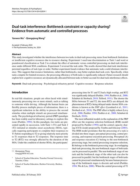 Pdf Dual Task Interference Bottleneck Constraint Or Capacity Sharing Evidence From Automatic
