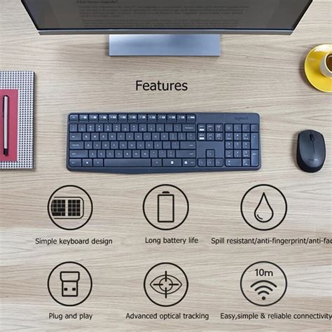 Logitech Mk235 Wireless Keyboard Mouse Combo Full Grandado