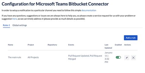 microsoft teams bitbucket connector server and data center