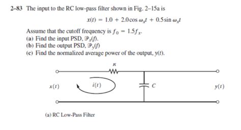 The Input To The RC Low Pass Filter Shown In Chegg