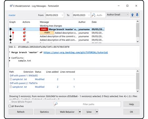 resolve a conflict git tutorial nulab