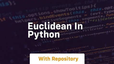 Euclidean In Python Youtube