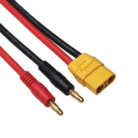 Xt90 Connector Plug Xt90 Female To 4mm Banana Plug Battery Charge Adapter Cable 10awg 30cm For