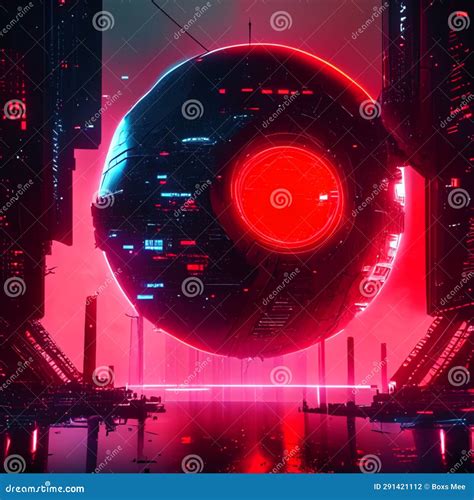 Futuristic Sci Fi Cyberpunk Sci Fi Background Generative Ai Stock Illustration Illustration