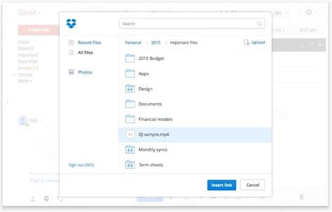 dropbox extension for chrome lets you attach links quickly ubergizmo