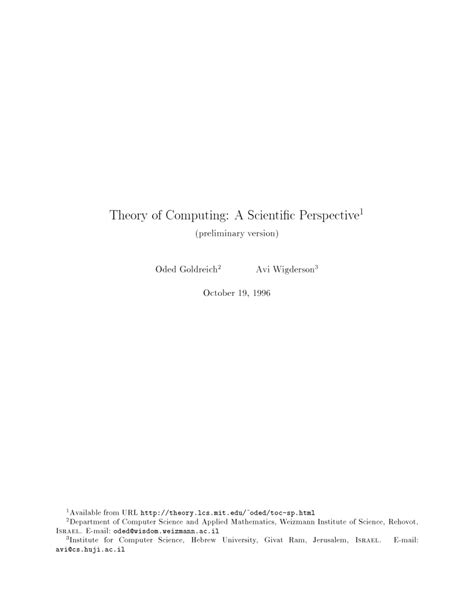 PDF Theory Of Computing A Scientific Perspective