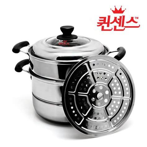 퀸센스 2단 찜냄비 26cm 스텐 찜솥 찜기 찜통 오너클랜