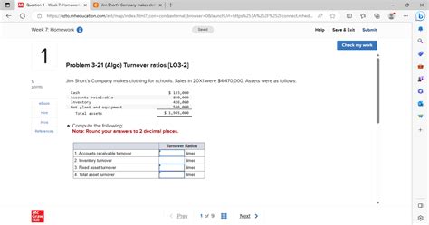 Solved Problem 3 21 Algo Turnover Ratios Lo3 2 Jim