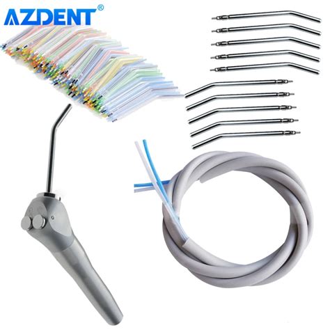 Azdent 치과 3 방향 주사기 에어 워터 튜브 실리콘 튜브 18m 및 스프레이 노즐 팁 치과 도구치과 실험실정비공