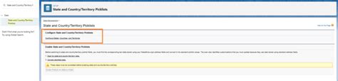 Configure State And Countryterritory Picklists Salesforce Training