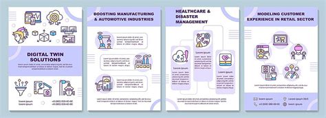 Digital Twin Solutions Brochure Template Poster Solution System Vector Poster Solution System