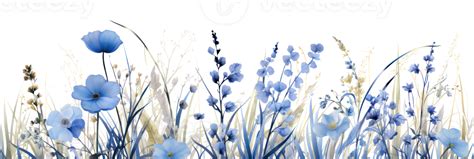 Watercolor Blue Flowers 27851803 Png