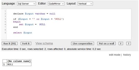 T Sql Scalar Valued Function Does Not Return Null But A Null String