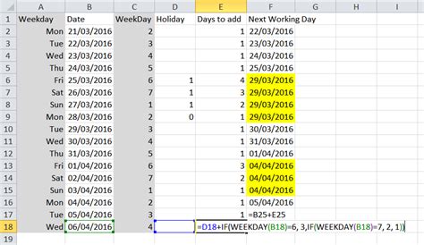 Date Vba Next Business Day Including Holiday Stack Overflow