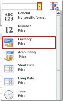 Excel Currency Values