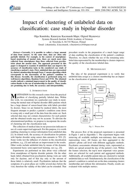 PDF Impact Of Clustering Unlabeled Data On Classification Case Study In Bipolar Disorder