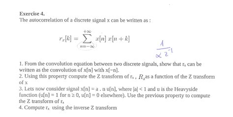 Solved Exercise The Autocorrelation Of A Discrete Signal Chegg