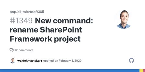 New Command Rename Sharepoint Framework Project · Issue 1349 · Pnp