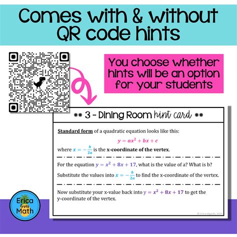 Graphs Of Quadratic Functions Escape Room Activity Digital And Printable Classful
