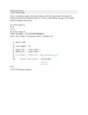 Tree Height Docx CHALLENGE ACTIVITY Tree Height Given Variables Angle Elev