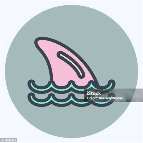 아이콘 상어 지느러미 해산물 기호에 적합합니다 컬러 메이트 스타일 편집 가능한 간단한 디자인 디자인 템플릿 벡터 간단한 그림 개념에 대한 스톡 벡터 아트 및 기타 이미지