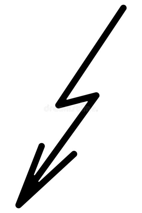 Arrow High Voltage Danger Sketch Black Zigzag Arrow Pointing Down