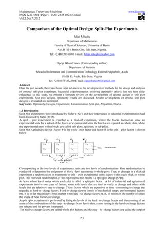 Comparison Of The Optimal Design PDF