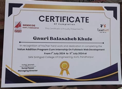 Gauri Khule On Linkedin 🎉 Excited To Share That Ive Completed The