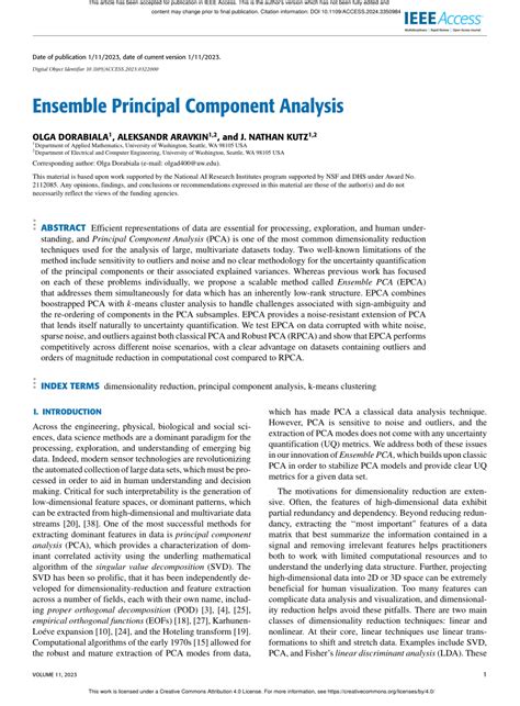 Pdf Ensemble Principal Component Analysis