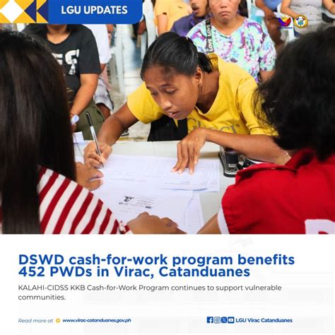 Dswd Cash For Work Program Benefits 452 Pwds In Virac Catanduanes