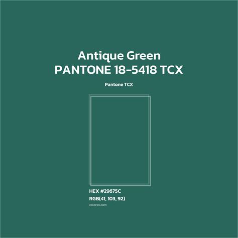 About Pantone 18 5418 Tcx Antique Green Color Color Codes