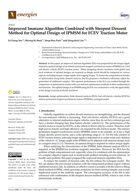 pdf improved immune algorithm combined with steepest descent method