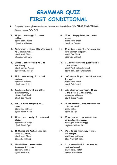 First Conditional Interactive Worksheet