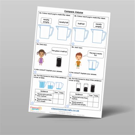 Year 1 Compare Volume Reasoning And Problem Solving Resource Classroom Secrets