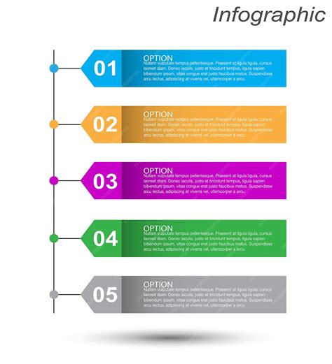 단계 및 옵션이 포함된 인포그래픽 프리미엄 벡터