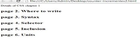 Css Counter Increment Property