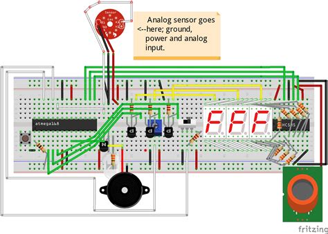 Fritzing Project Sensor Alarm W Threshold Control Seven Segment Display