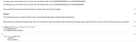 Solved Problem 6 A Completely Fictional Markov Chain Model